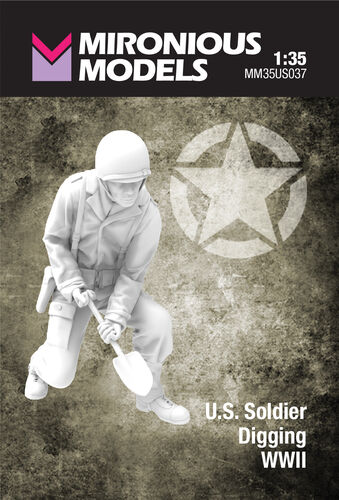 Mironious Models 35US037 U.S. Soldier Digging WWII