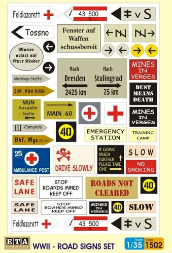 ETA DIORAMA ACCESSORIES 1502 Road Sign Set