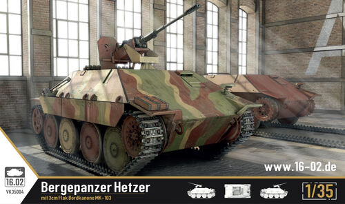 Custom scale VK35004 German Bergehetzer with 3cmFlak 38