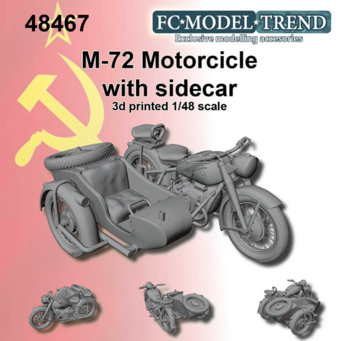 FC ModelTrend 48467 Soviet motorcycle M-72 with sidecar