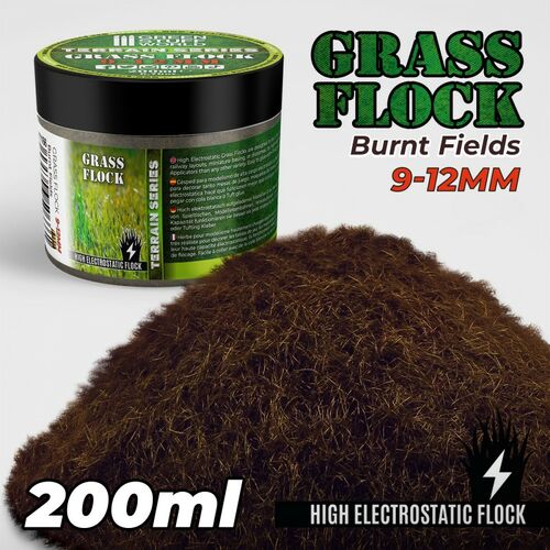 Green Stuff World 11166 Static Grass Flock 9-12mm - BURNT FIELDS
