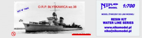 NIKO MODEL 7005 Polish Destroyer Blyscawica 1938