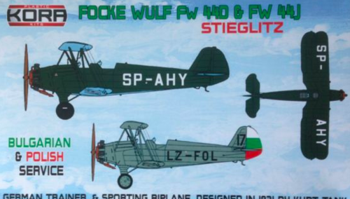 Kora Models KPK7269 Focke Wulf Fw 44D &Fw 44J Bulgarian & Polish service