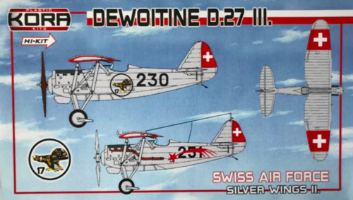 Kora Models KPK7280 Dewoitine D.27 Swiss AF, Silver wings II.