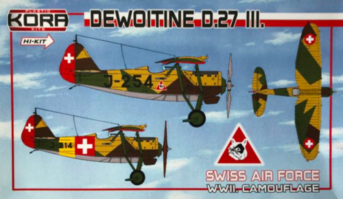 Kora Models KPK7281 Dewoitine D.27 Swiss AF, WWII camouflage