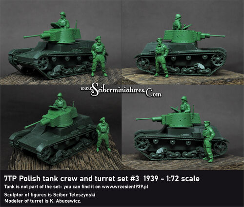 Scibor Monstrous Miniatures 72HM0089 7TP Tank Crew And Turret Set 3 1939
