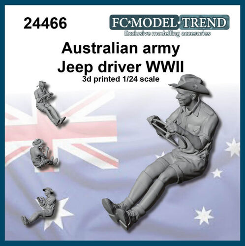 FC ModelTrend 24466 Australian Army Jeep Driver WWII