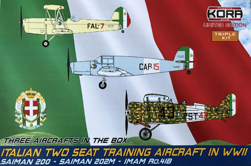 Kora Models KPK72201 Italian two seat training aircraft in WWII - Saiman 200, Saiman 202M and IMAM Ro.41B (Triple Kit)