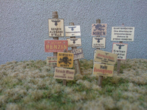 Reality in Scale 35228 Wooden Signs WWII Germany Set 2 (21 signs and 6 resin poles)