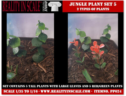 Reality in Scale PP024 Jungle Plant Set 5 - 2 Different Jungle Plants- High Quality Plastic Plants
