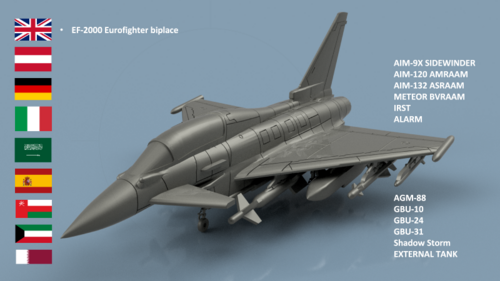 L'Arsenal 2.0 3D400497 Eurofighter EF-2000 Typhoon Double Seat - 3D printing (5 pcs)