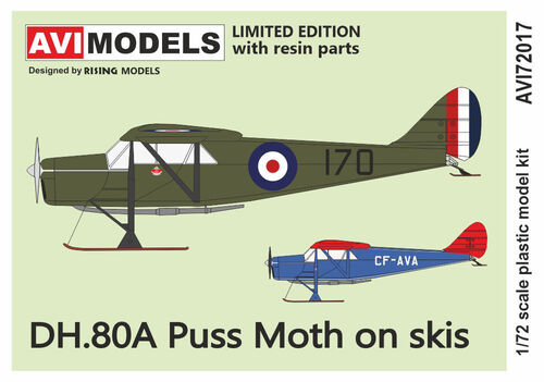 AVI Models 72017 de Havilland DH-80A Puss Moth - On Skis