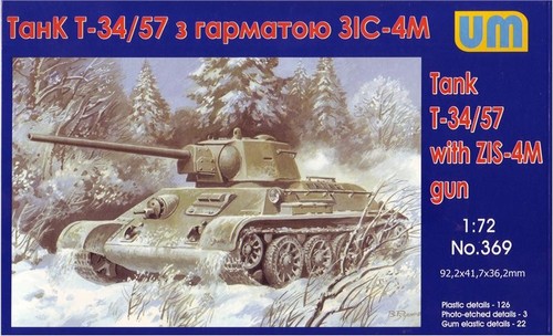 Unimodels 369 Soviet T-34/57 with ZIS-4M Gun
