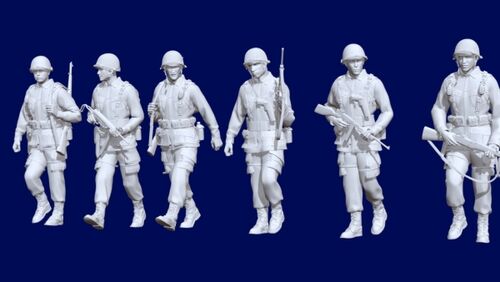 Peddinghaus-Decals 87F011 6 US Soldiers marching (IIWW Period)