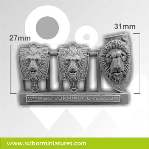 Scibor Monstrous Miniatures CPSH0150 Lion Shields (3 pcs)