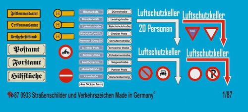 Peddinghaus-Decals 0933 German Road Signs And Street Name Plates