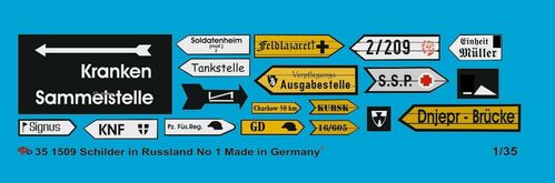 Peddinghaus-Decals 1509 Road Signs Russia No. 1