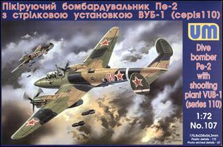 Unimodels 107 Soviet Dive bomber Petlyakow PE-2 with shootting plant VUB-1