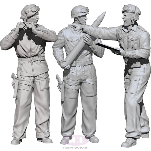 SOLMODEL MM684 British WWII M10 / Achilles Tank Crew (3D-Printed / 3 Figures)