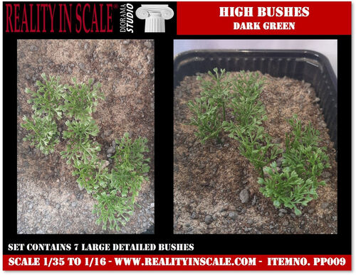 Reality in Scale PP009 High Bushes Dark Green - High Quality Plastic Plants