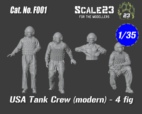 Scale23 35-F001 USA Tank Crew (modern) - 4 fig