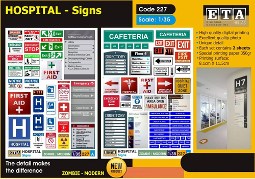 ETA DIORAMA ACCESSORIES 227 Hospital - Signs
