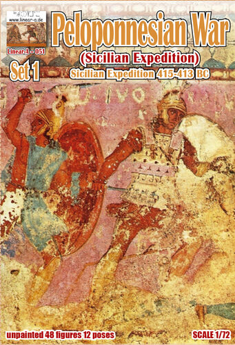 Linear-A 051 Pelopennesian War Set 2 - The Army of Syracuse - 415-413 BC Sicilian Expedition (48 figures in 12 poses)