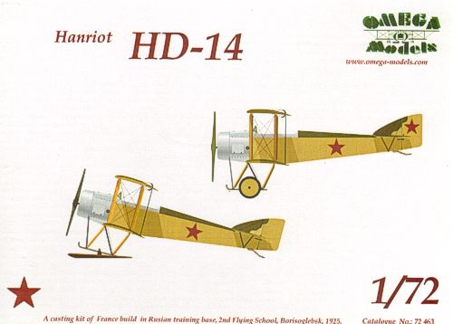 Omega Models 72463 Hanriot HD-14 - with wheels or skis and Soviet Decals (1925)