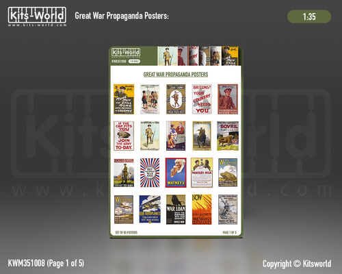 Kits World B351008 Great War (World War I) Propaganda Posters -85 posters