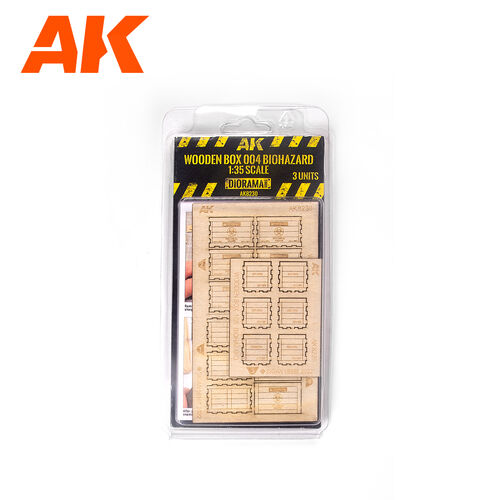 AK-Interactive 8230 Laser Cut Wooden Box 004 Biohazard (3 Units)