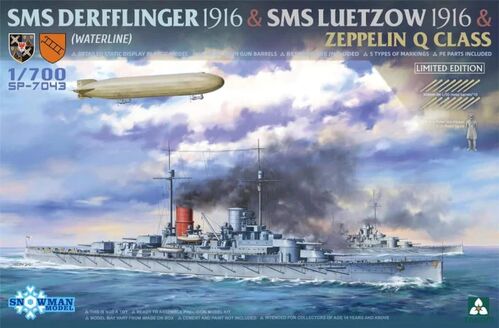 Snowman Model SP-7043 SMS Derfflinger 1916 + SMS Luetzow 1916 + Zeppelin Q-class (Waterline) Limited Edition