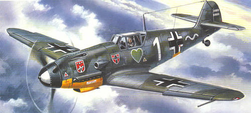 A-Model 72125 Messerschmitt Bf-109 F-4 German IIWW Fighter