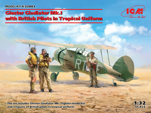 ICM 32043 Gloster Gladiator Mk.I with British Pilots in Tropical Uniform