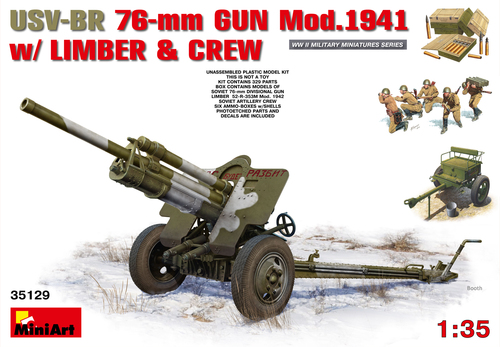 MiniArt 35129 USV-BR 76-mm GUN Mod. 1941 w/LIMBER & CREW