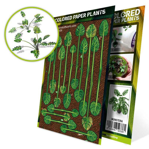Green Stuff World 12836 Colored Paper Plants - Monstera