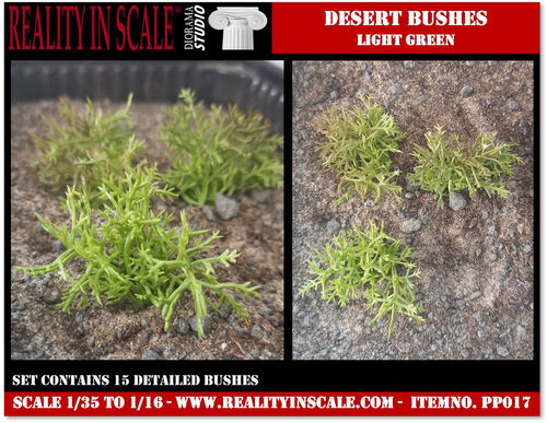 Reality in Scale PP017 Desert Bushes Type 2 - High Quality Plastic Plants