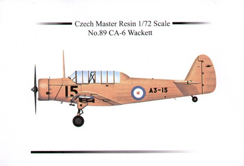 Czech Master Resin 72-5089 CAC CA-6 Wackett in RAF and Australian Service (with decals)