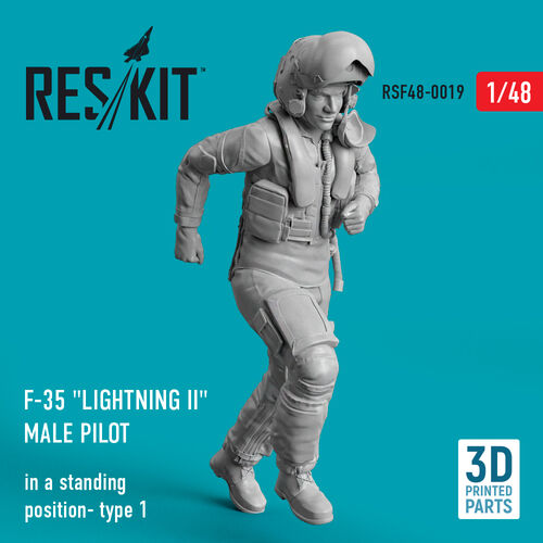 DISCONTINUED RES/KIT F48-0019 F-35 'Lightning II' Male Pilot (In A Standing Position - Type 1)