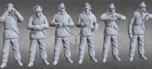 Peddinghaus-Decals 87F007 German WWII Tank Crew in winter uniforms (6 Figures)