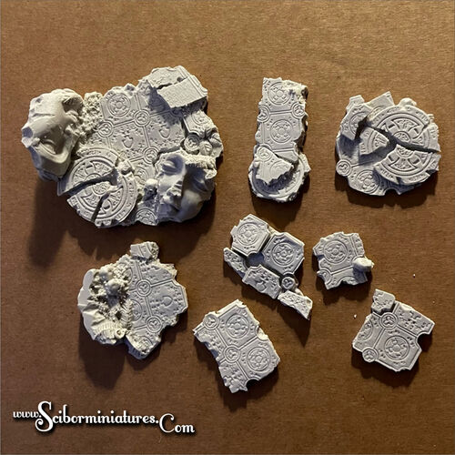 Scibor Monstrous Miniatures CPBK0249 Basing Kit Ruins Plates - Set 2