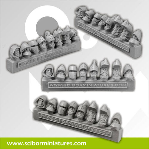Scibor Monstrous Miniatures CPHE0002 Knight Heads (8 pcs)