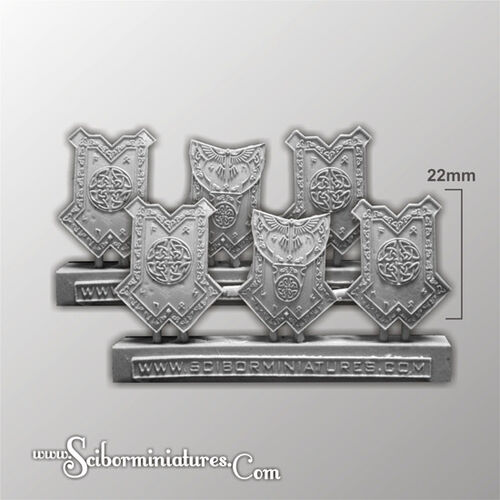 Scibor Monstrous Miniatures CPSH0226 Dwarven Veterans Shields set 1 (6 pcs)