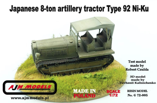AJM Models G72-005 Japanese 8 ton artillery tractor Type 92 NI-KU