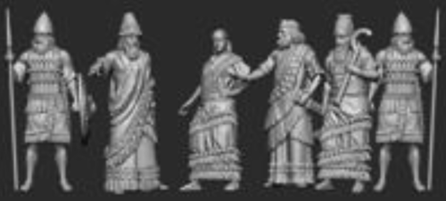 Germania-Figuren 72-AN-1100 At the royal court king, high priest, guard etc.