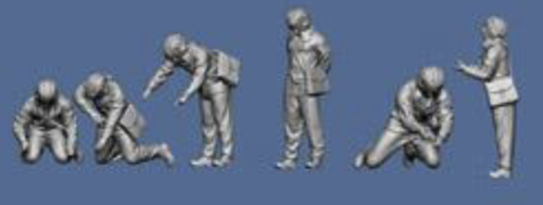 Germania-Figuren 72-CW-1208 NVA tank crew for T54 engine repairs 6 figures with tool boxes