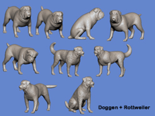 Germania-Figuren 72-ANIMAL-1008 Great Danes + Rottweilers