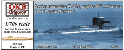 OKB Grigorov N700024 Soviet submarine K-219, project 667 A Navaga (NATO name Yankee I)