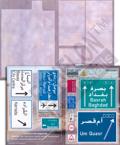 Echelon Fine Details SN355001 Road and Traffic Signs OIF related