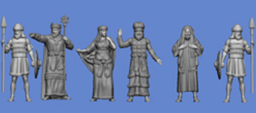 Germania-Figuren 72-AN-1200 Jews in the time of King Solomon King Queen, High priest merchant Guardsmen