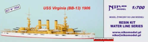 NIKO MODEL 7054 USS Virginia BB-13 1906
